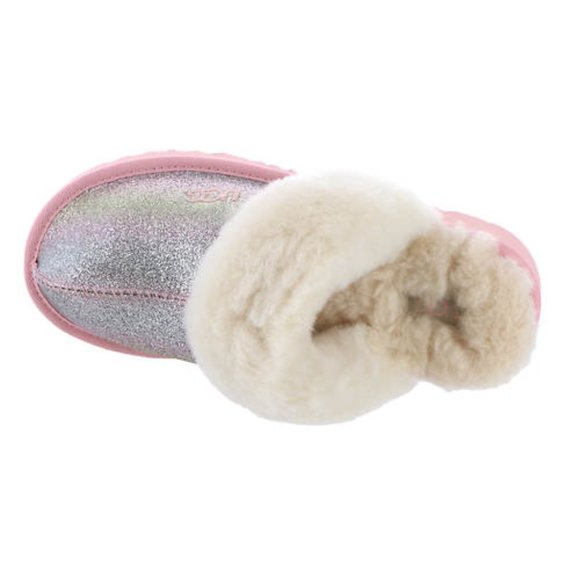 UGG | Shoes | Ugg Cozy Ii Shearling Glitter Pink Scuff Suede Leather ...